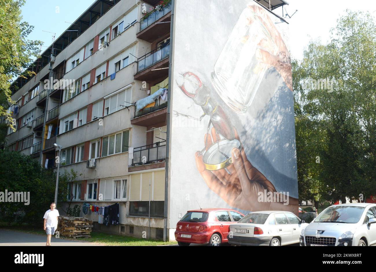 13.09.2016., Sisak, Croatia - A giant mural has just been completed in ...