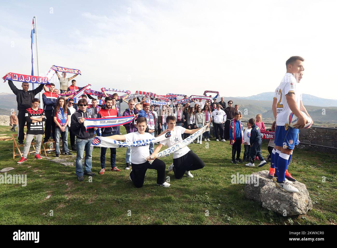 Photographing HNK Hajduk players Fran Tudor and Zvonimir Kozulj with ...