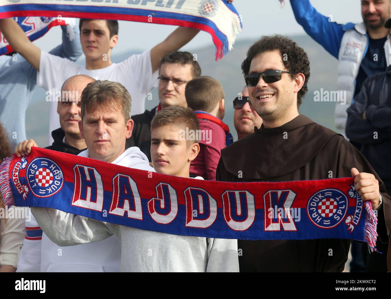 Photographing HNK Hajduk players Fran Tudor and Zvonimir Kozulj with ...