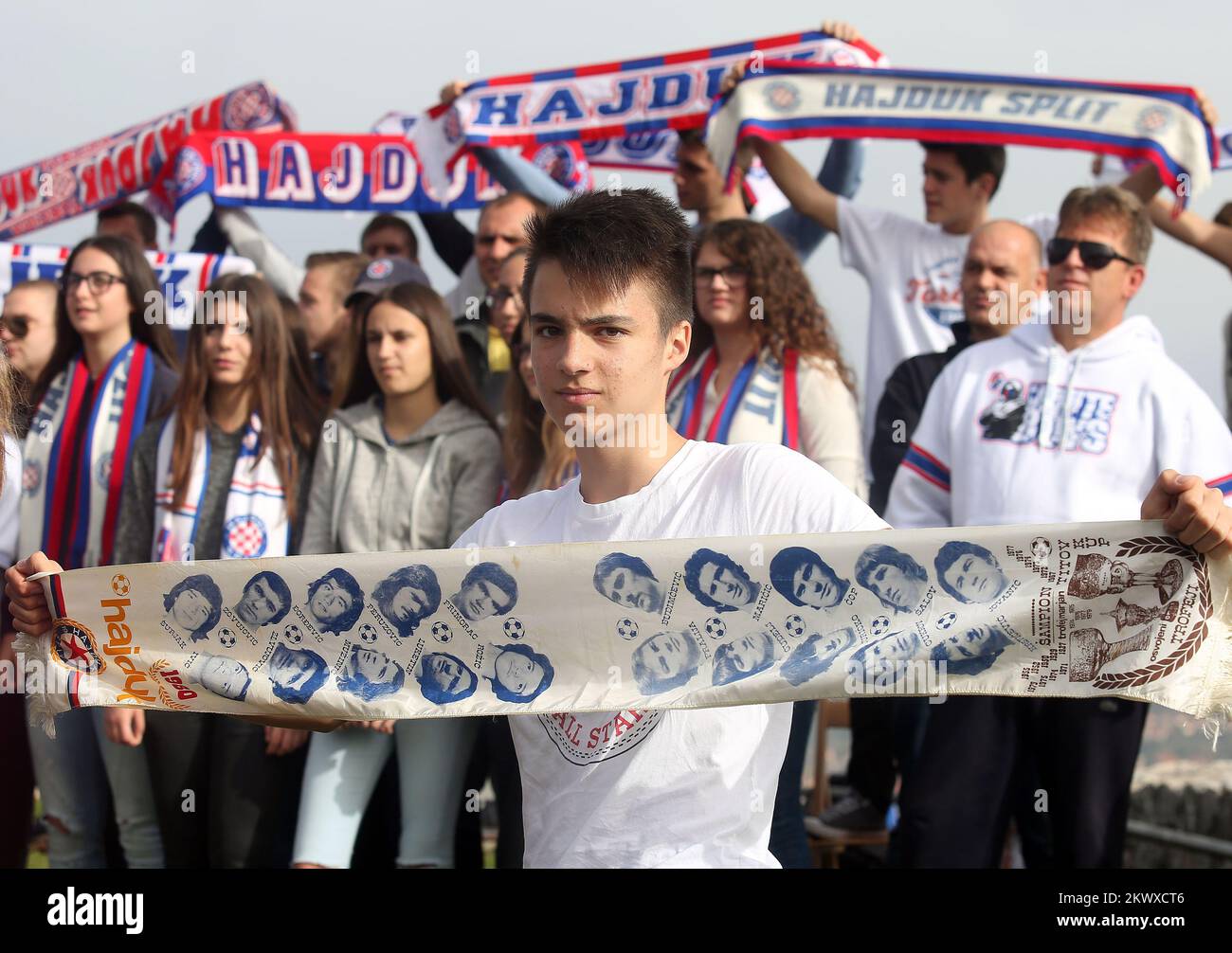 Photographing HNK Hajduk players Fran Tudor and Zvonimir Kozulj with ...
