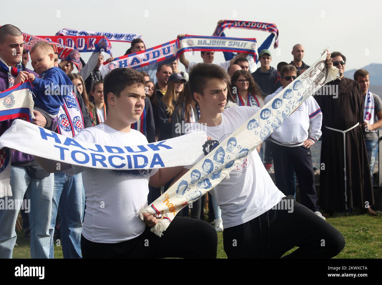 Photographing HNK Hajduk players Fran Tudor and Zvonimir Kozulj with ...