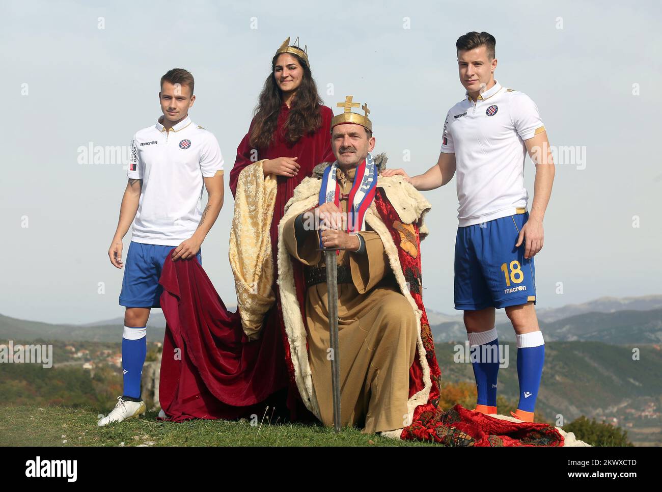 Photographing HNK Hajduk players Fran Tudor and Zvonimir Kozulj with ...