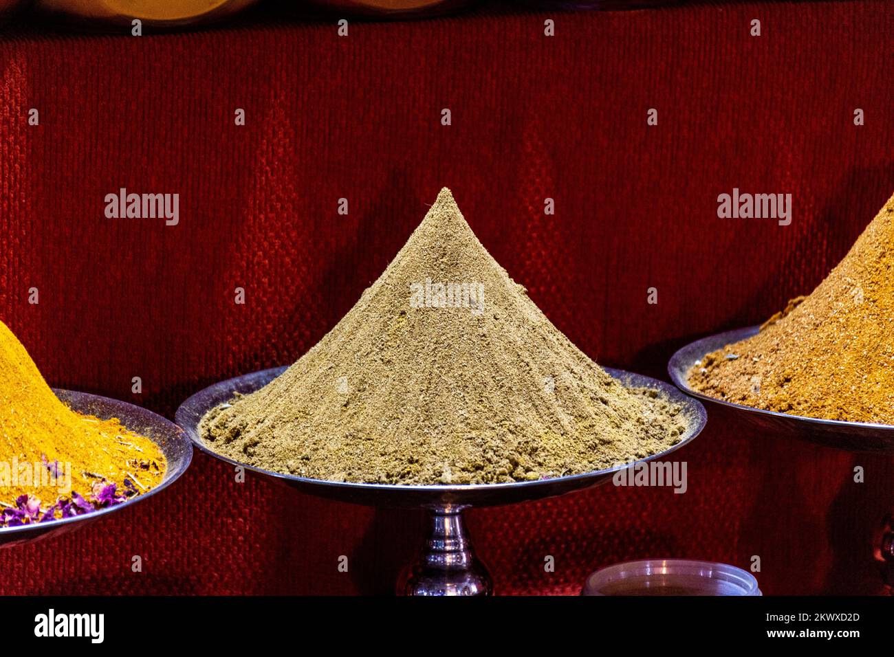 Close-up shot of colorful Arabic spices in the market in Tunisia Stock ...