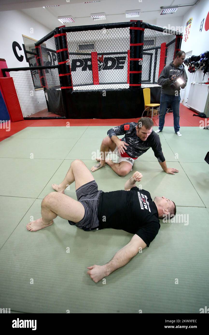 03.11.2016., Zagreb, Croatia - UFC heavyweight champion Stipe Miocic ...