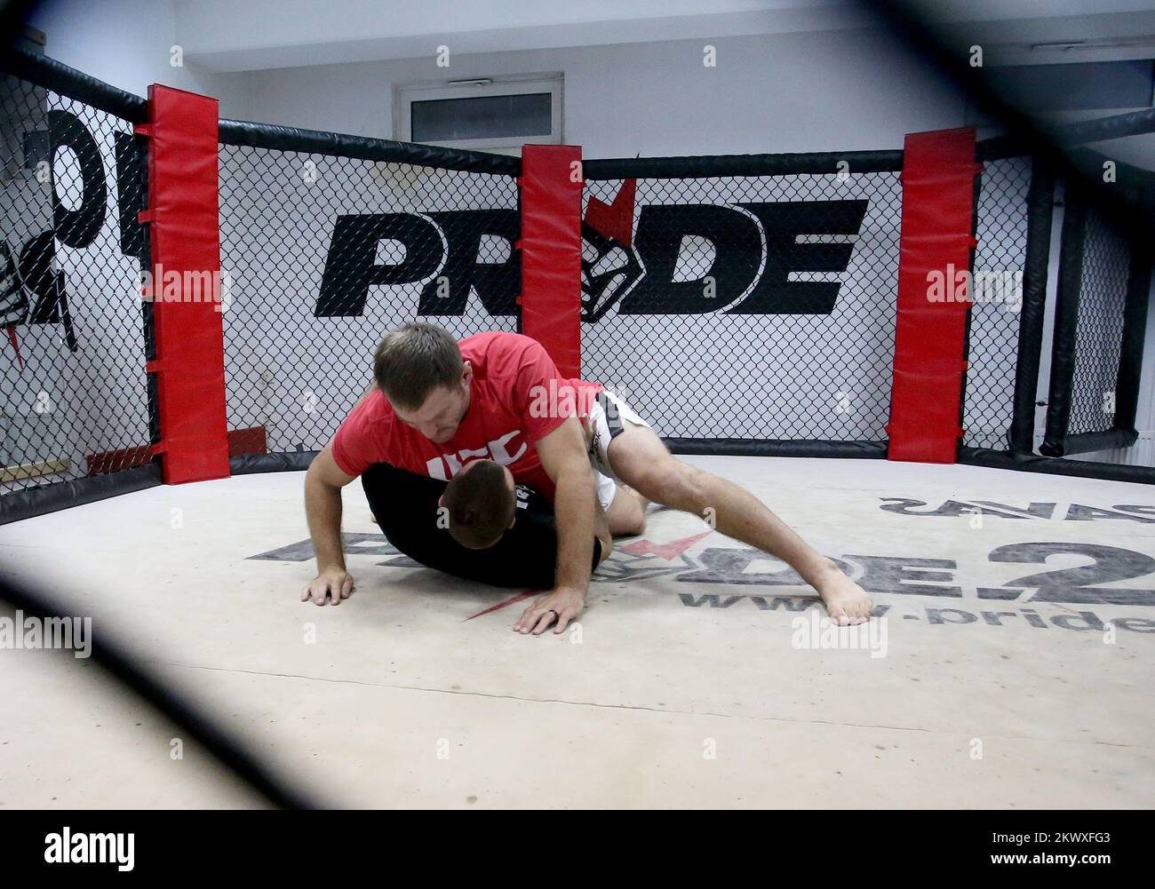 03.11.2016., Zagreb, Croatia - UFC heavyweight champion Stipe Miocic ...