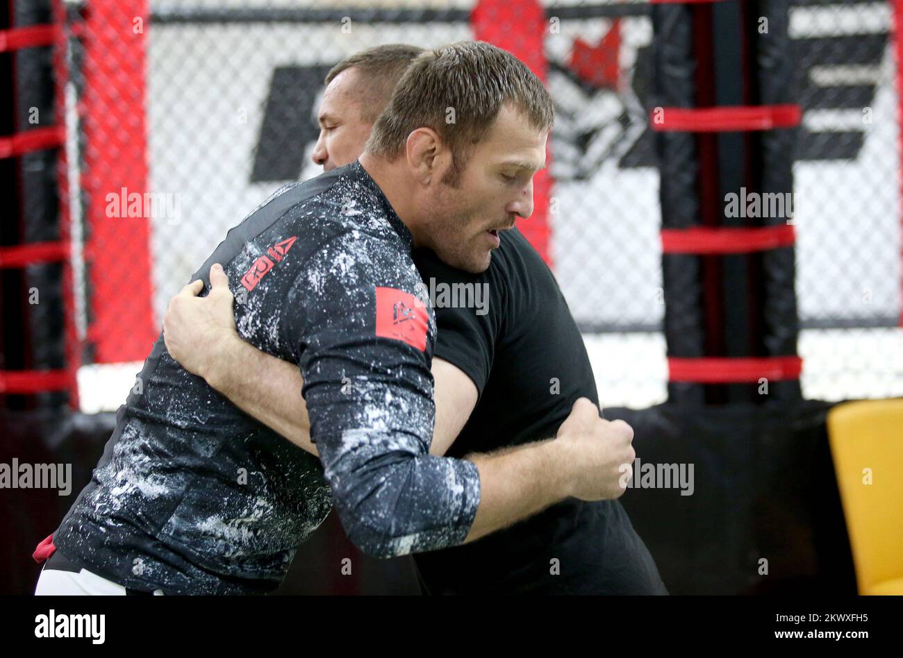 03.11.2016., Zagreb, Croatia - UFC heavyweight champion Stipe Miocic ...