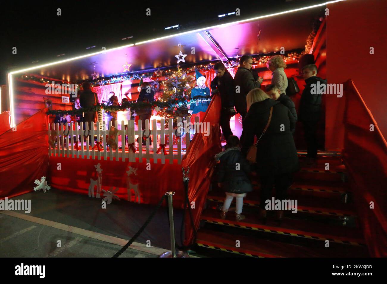 Coca Cola truck visited Split during holidays Stock Photo - Alamy