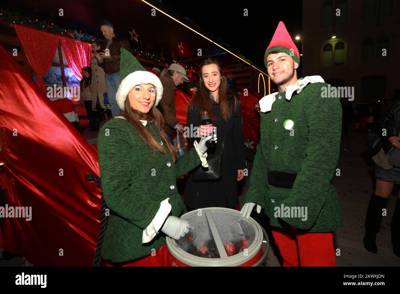 Coca Cola truck visited Split during holidays Stock Photo - Alamy