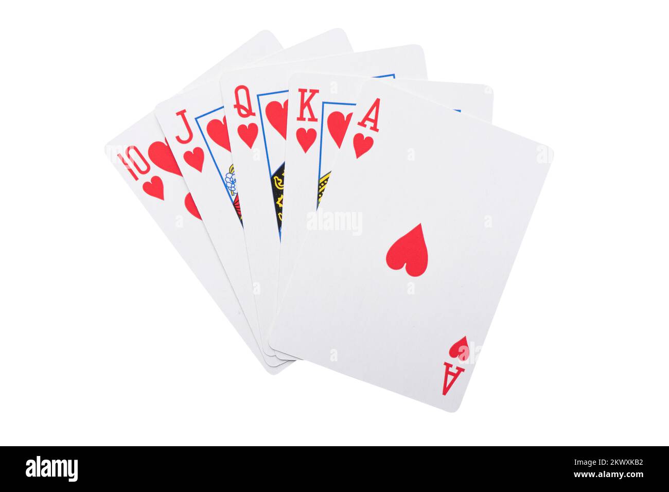 Playing cards isolated on white background. Hand of playing cards ...