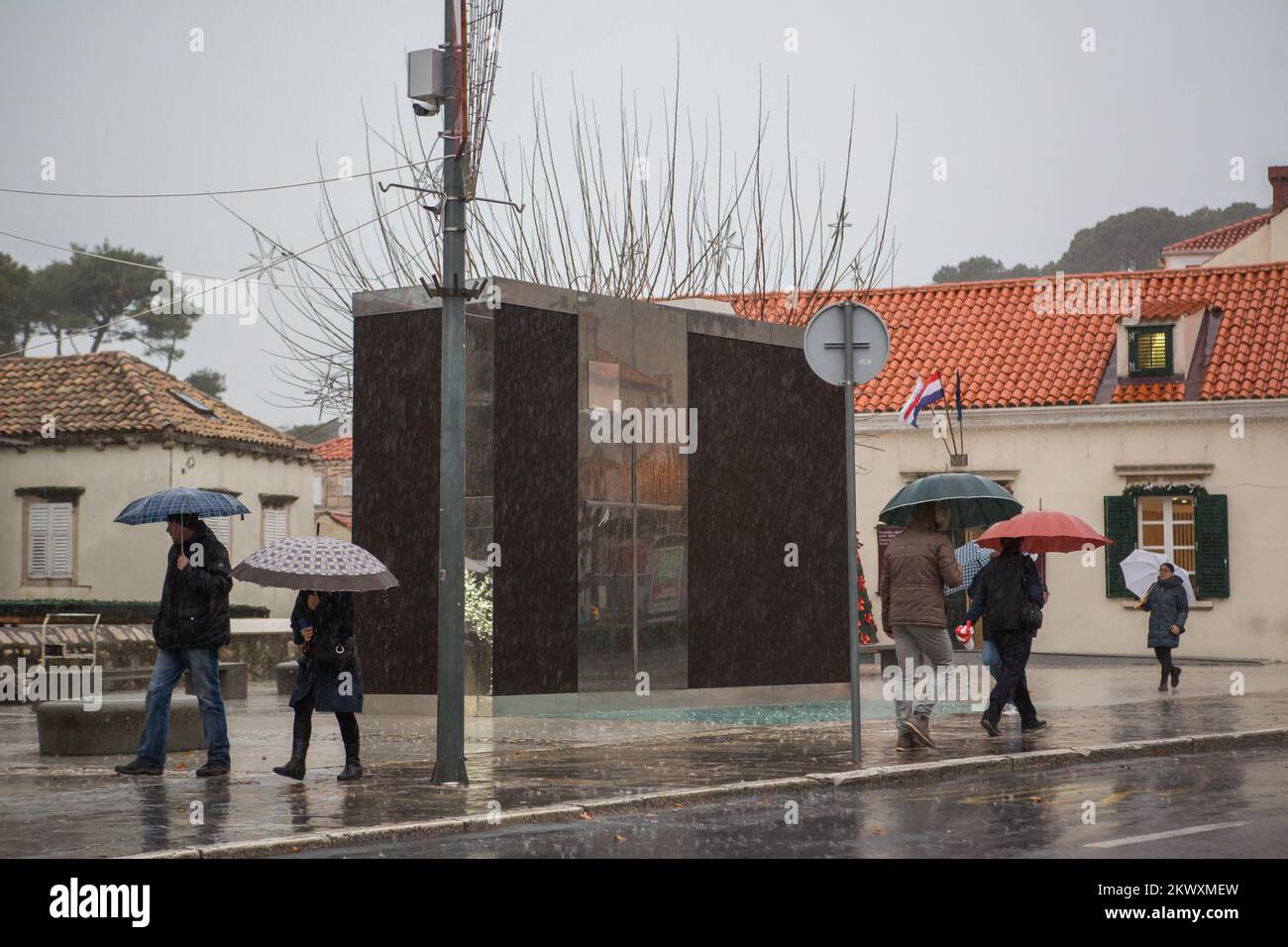 03.01.2017., Croatia, Dubrovnik - Continuous and heavy rain emptied ...