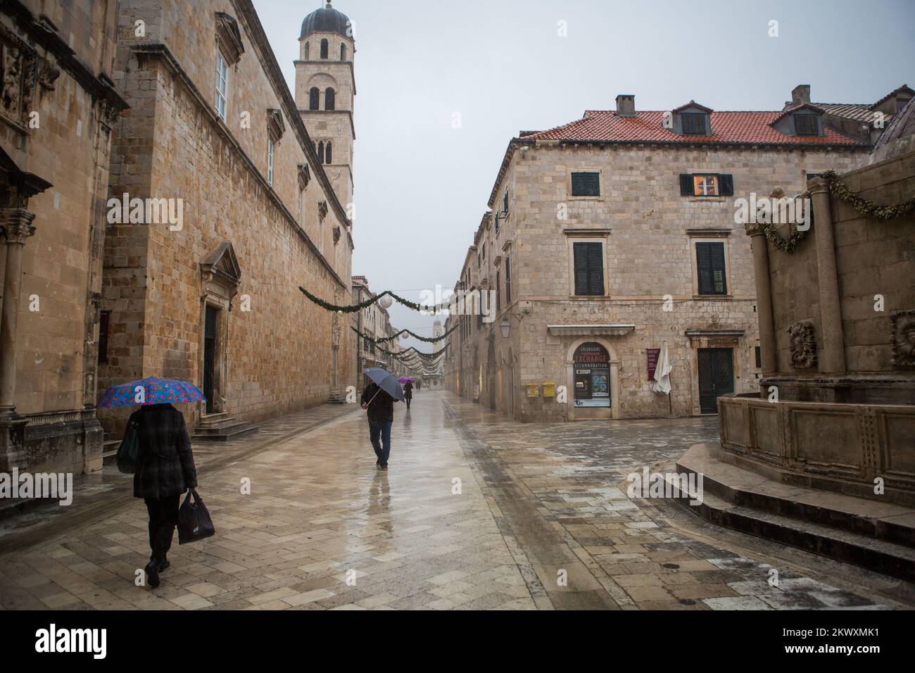 03.01.2017., Croatia, Dubrovnik - Continuous and heavy rain emptied ...
