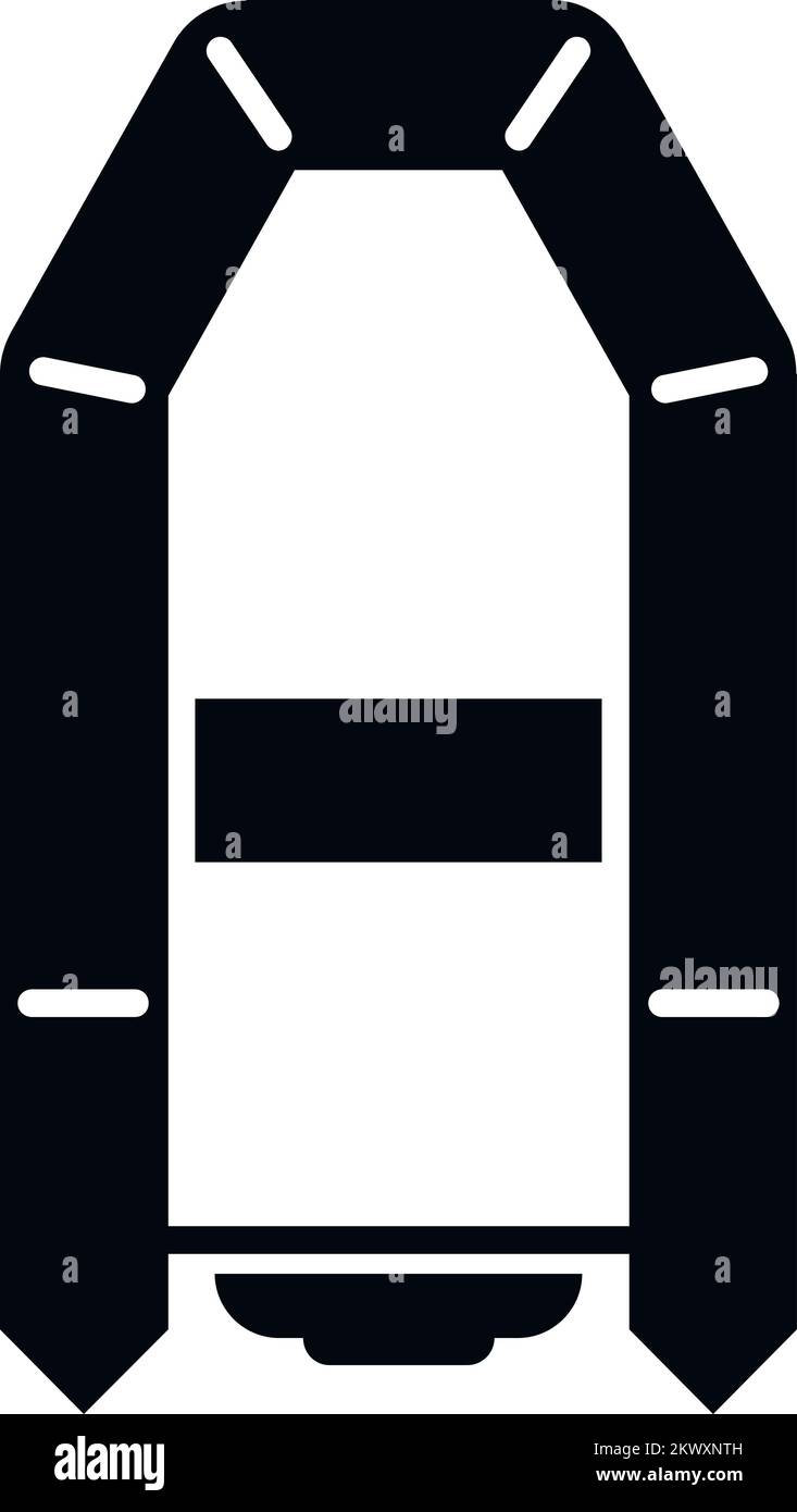 Inflatable boat icon simple vector. Sea lifeboat. Flood raft Stock ...