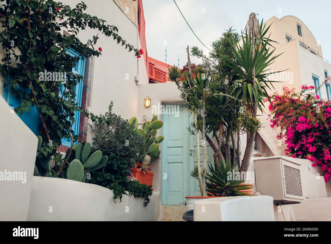 Traditional architecture in Santorini island Greece. White house ...