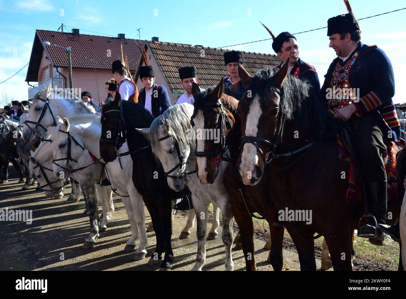 05.02.2017., Croatia, Krusevica/ Slavonski Samac - Fifty horsemen in ...