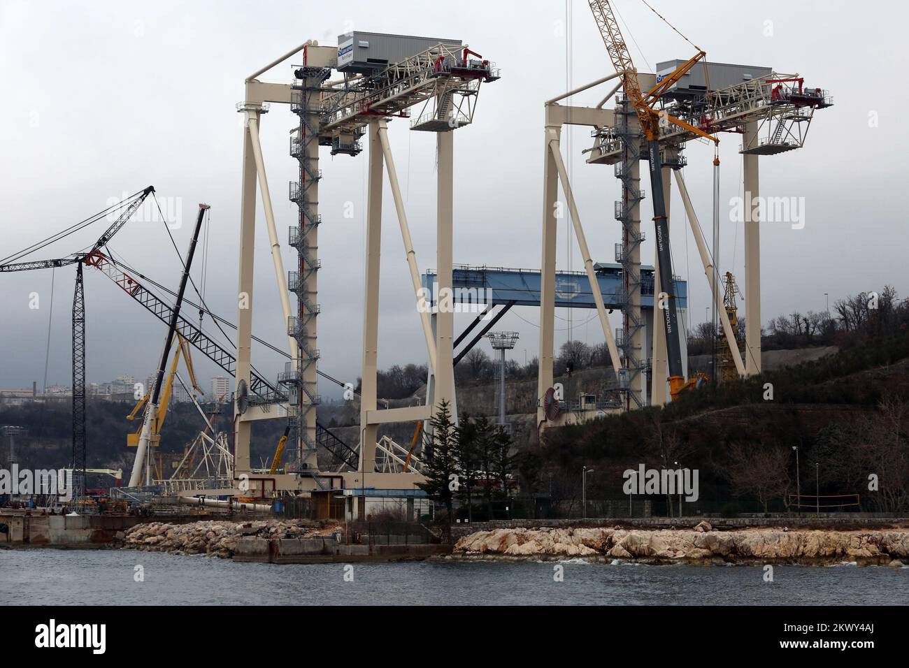 23.02.2017., Croatia, Rijeka - The shipyard Viktor Lenac setting up ...