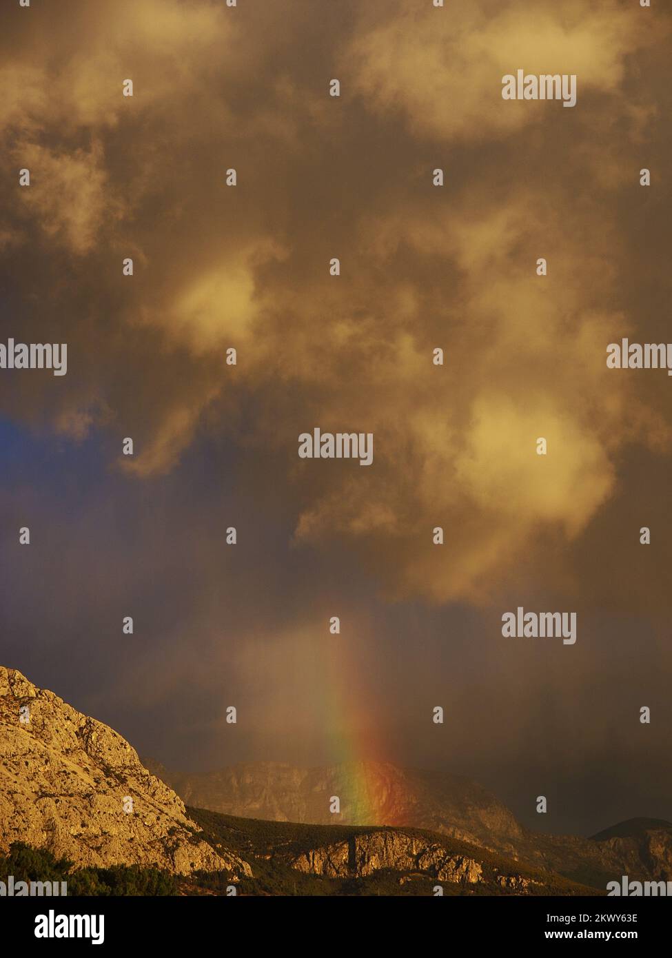 01.03.2017., Croatia, Makarska - The passage of a cold front during the ...