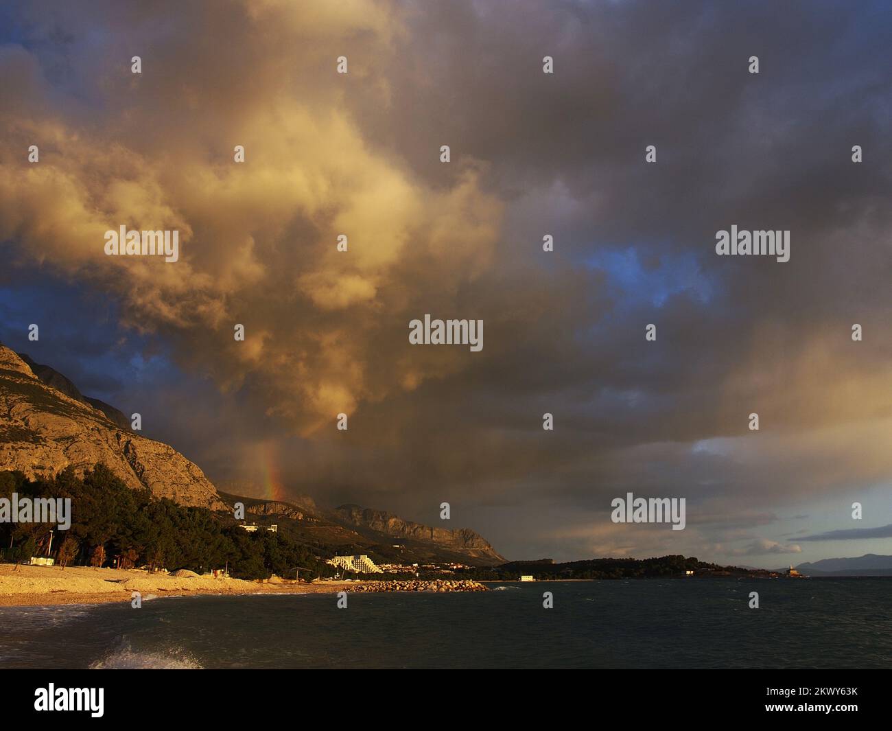 01.03.2017., Croatia, Makarska - The passage of a cold front during the ...