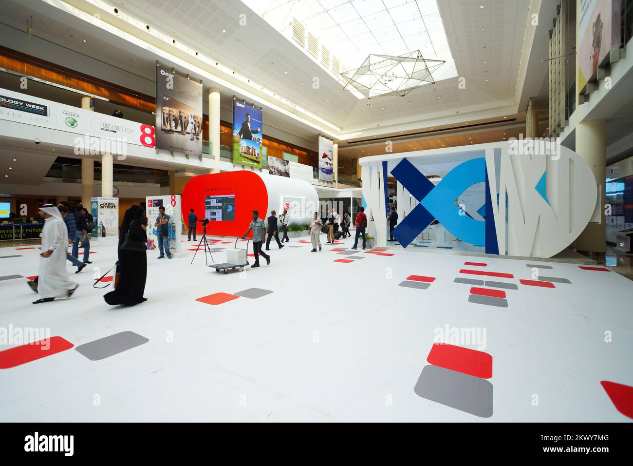 DUBAI - OCT 16: exhibition centre interior on October 16, 2014. Dubai ...