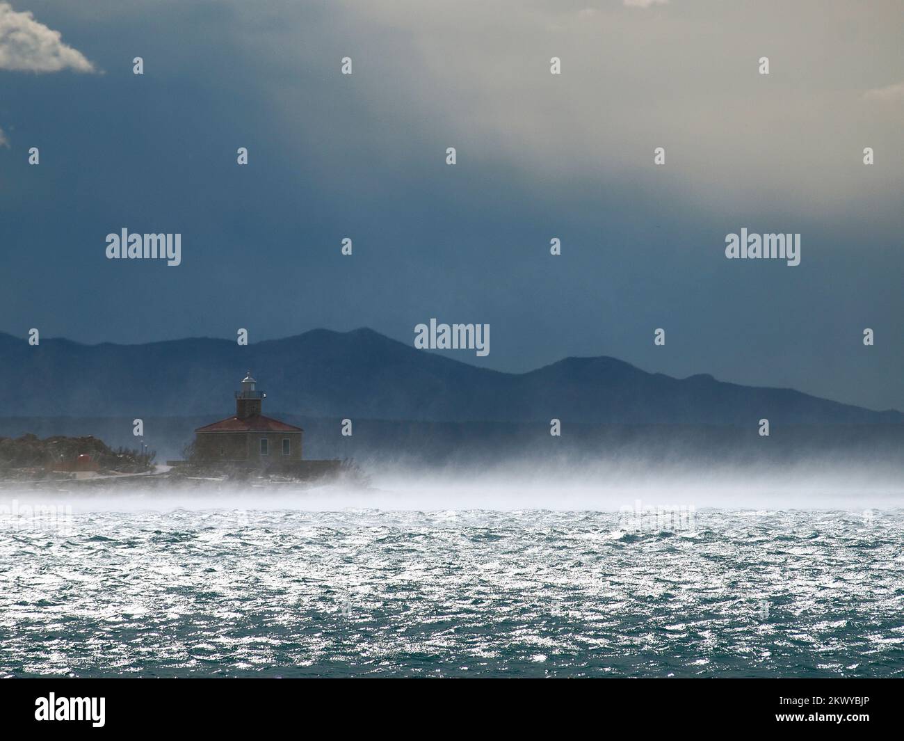 08.03.2017., Makarska, Croatia - Strong storm churns the sea. Photo ...