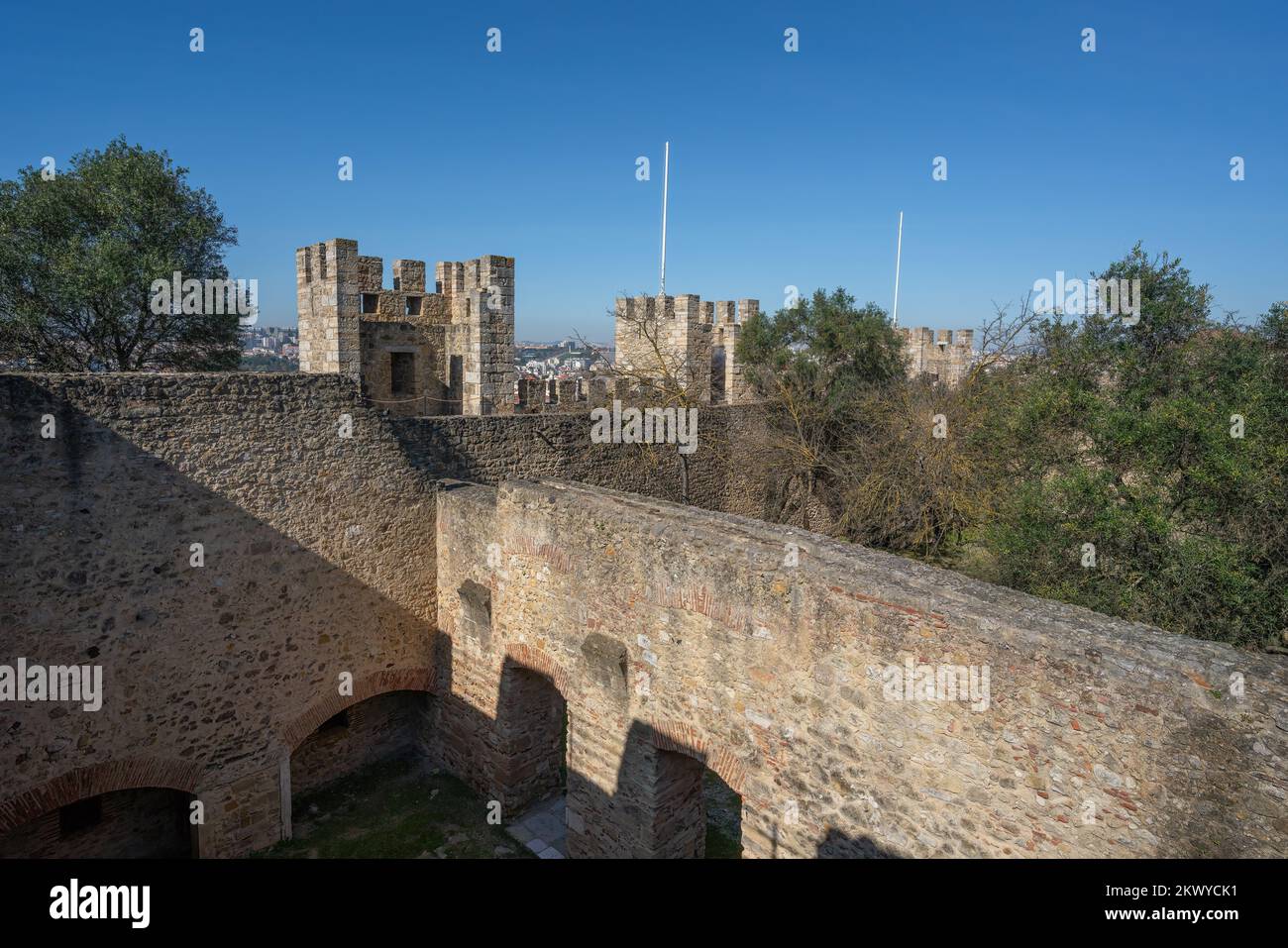 Saint George Castle (Castelo de Sao Jorge) - Lisbon, Portugal Stock ...