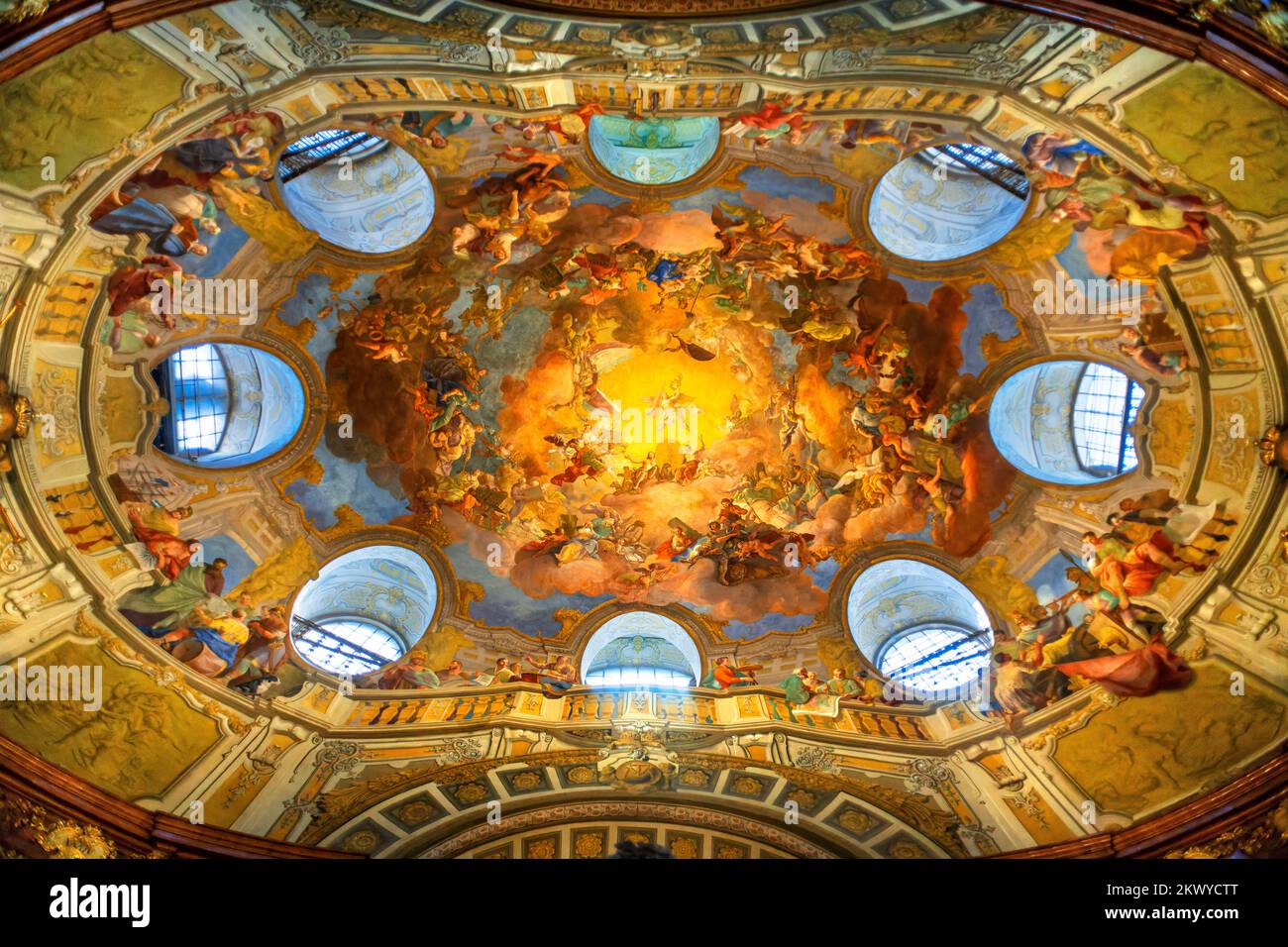 Ceiling painting of the Vienna National Library of the Prunksaal ...