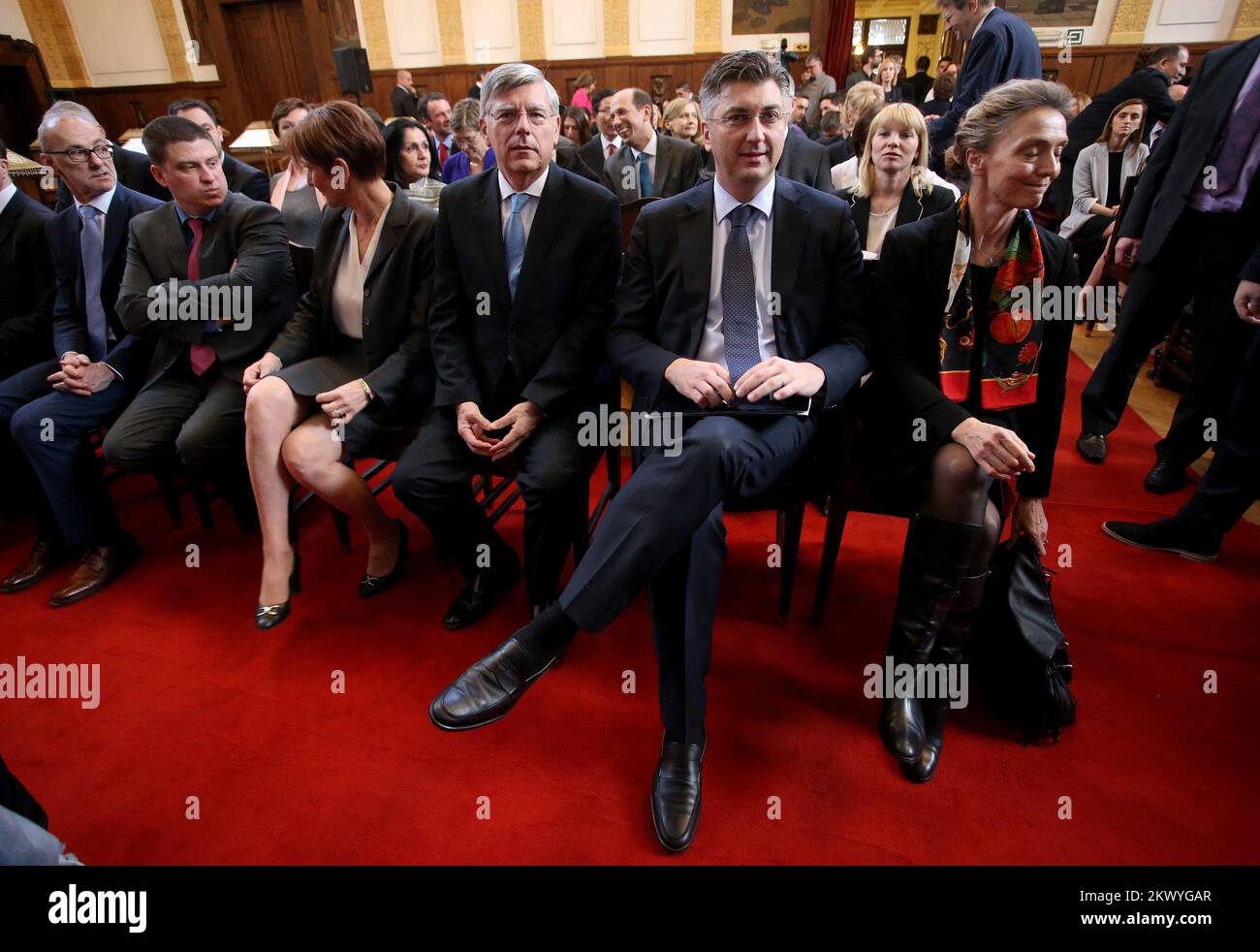 22.03.2017., Zagreb, Croatia - In a large reading room of the Croatian ...