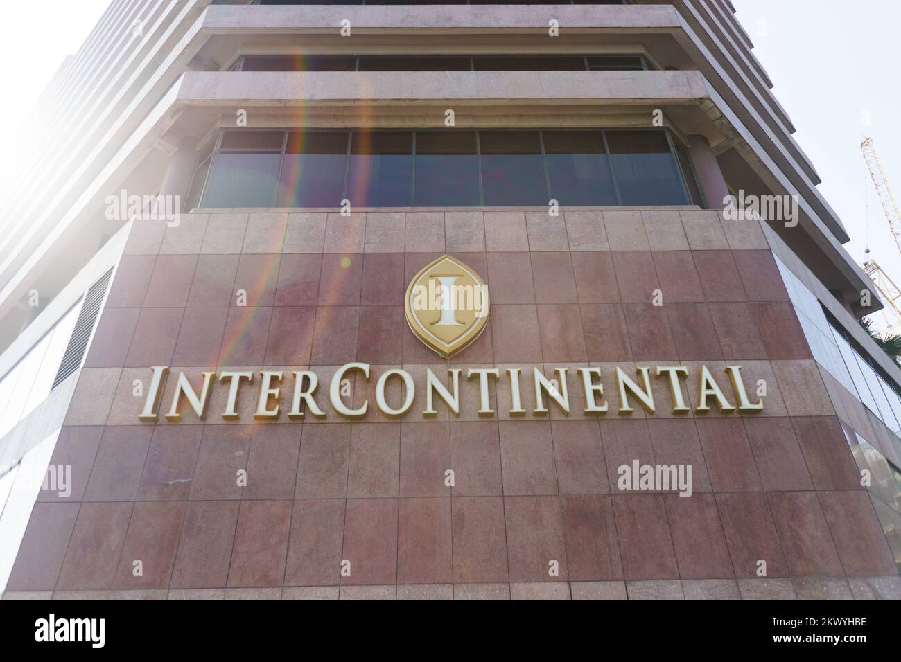 HONG KONG - APRIL 16, 2015: InterContinental Hotel facade ...