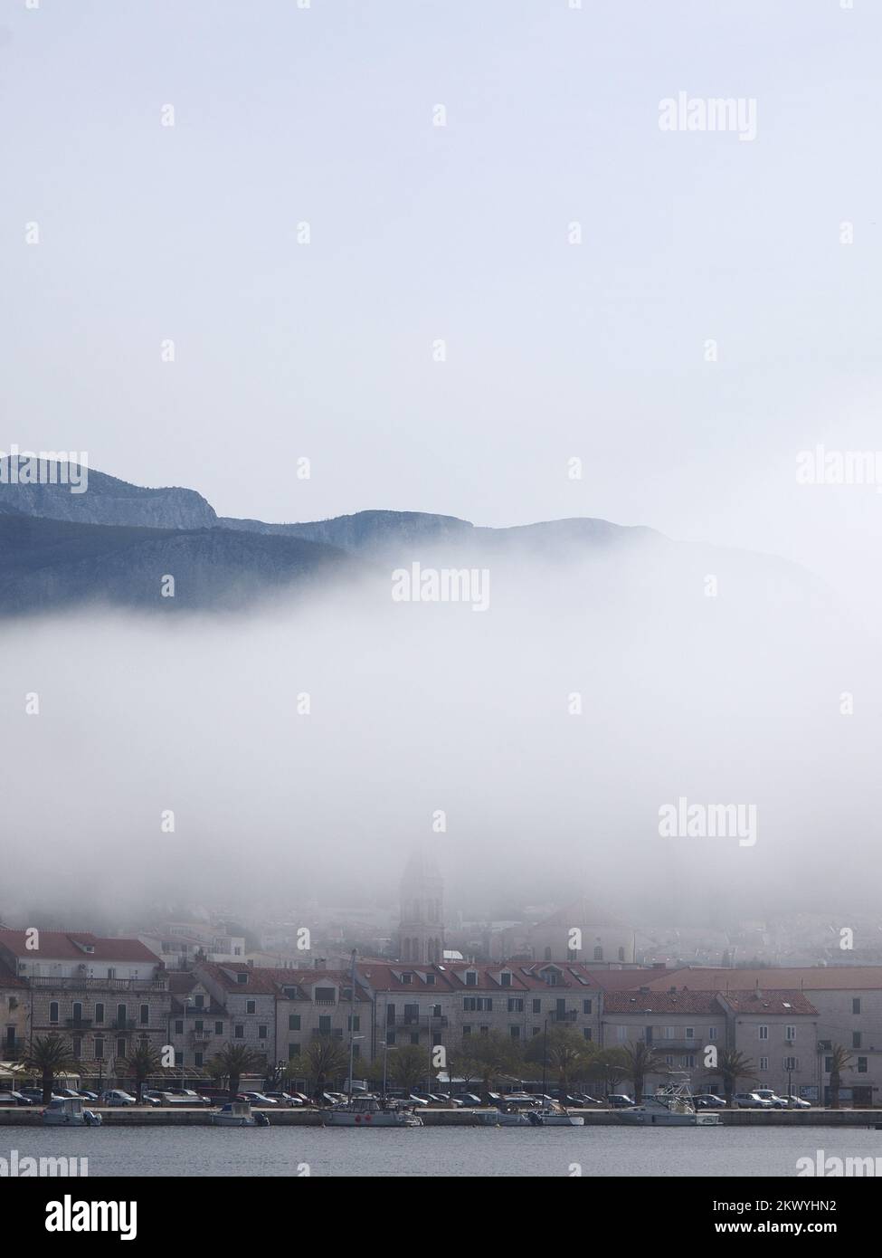 24.03.2017., Croatia, Makarska - Dense fog over the city. Photo: Toni ...