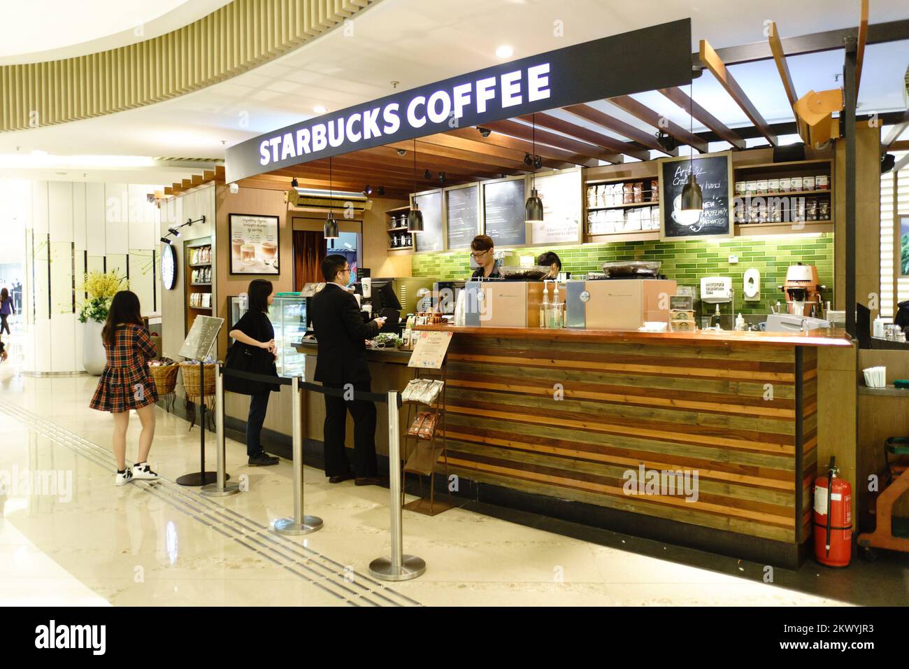 HONG KONG - APRIL 16, 2015: Starbucks Cafe in shopping mall. Starbucks ...