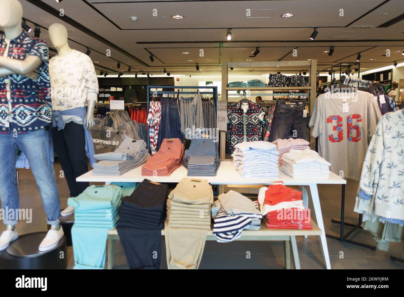 HONG KONG - APRIL 03, 2015: New Town Plaza boutique interior. New Town ...
