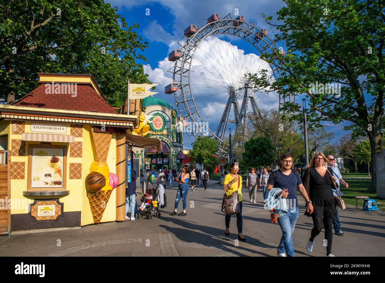 Vienna Ferris Wheel, Prater, Vienna, Austria. The Giant Ferris Wheel in ...