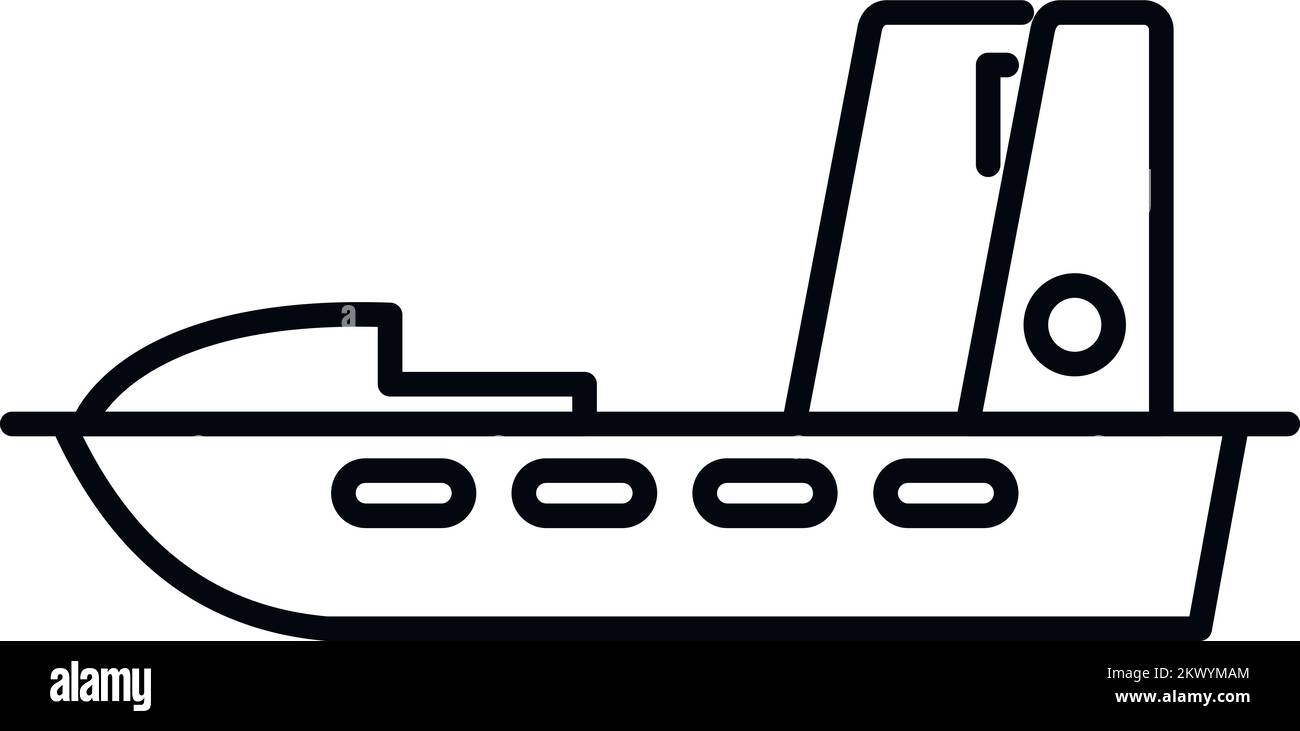 Lifeboat icon outline vector. Sea boat. Natural ship Stock Vector Image ...