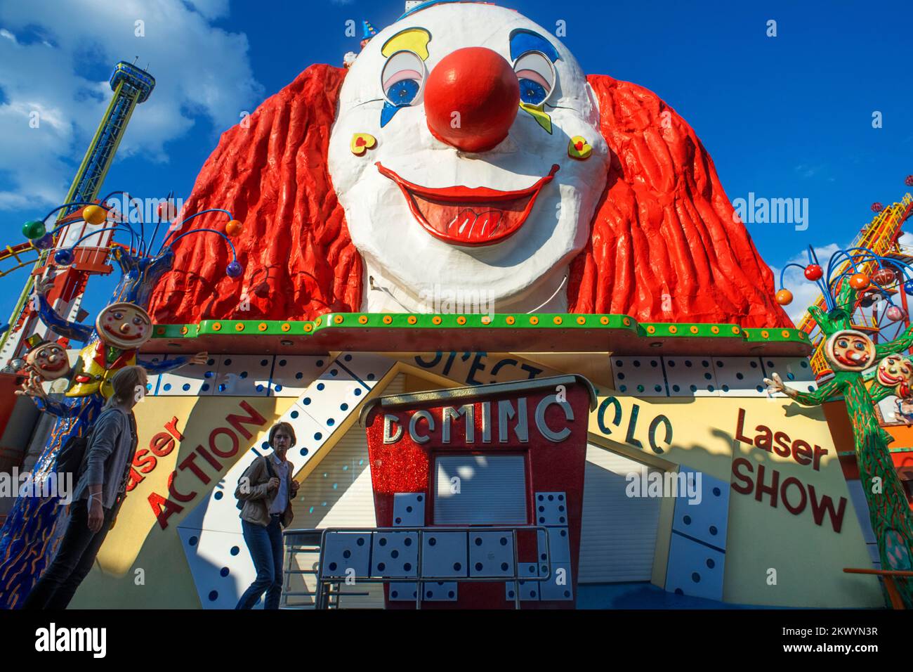 Vienna Prater amusement park view from above. Famous place and ...