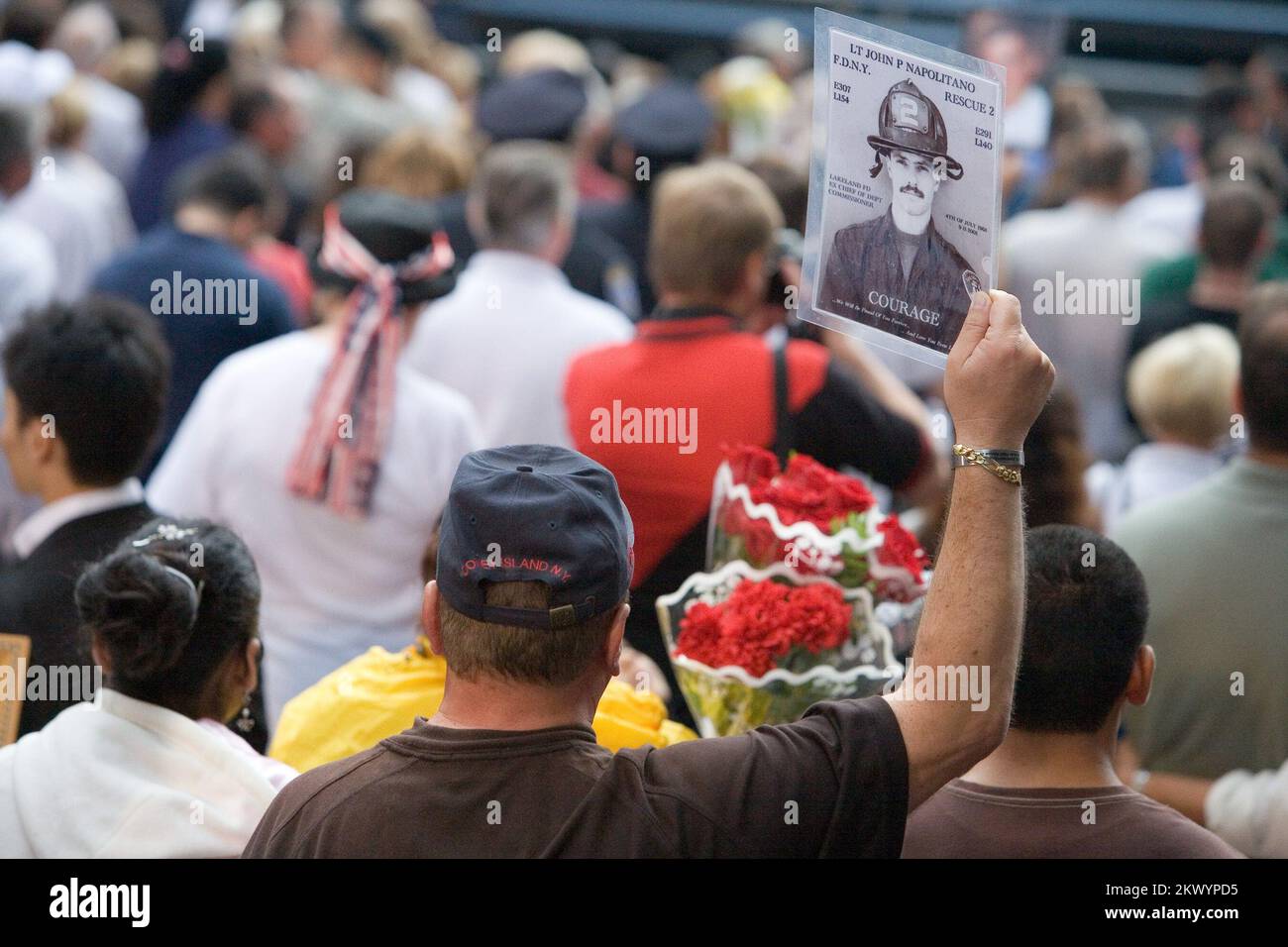Terrorist Attack, Ground Zero, NY, September 11, 2007 A NY firefighter ...