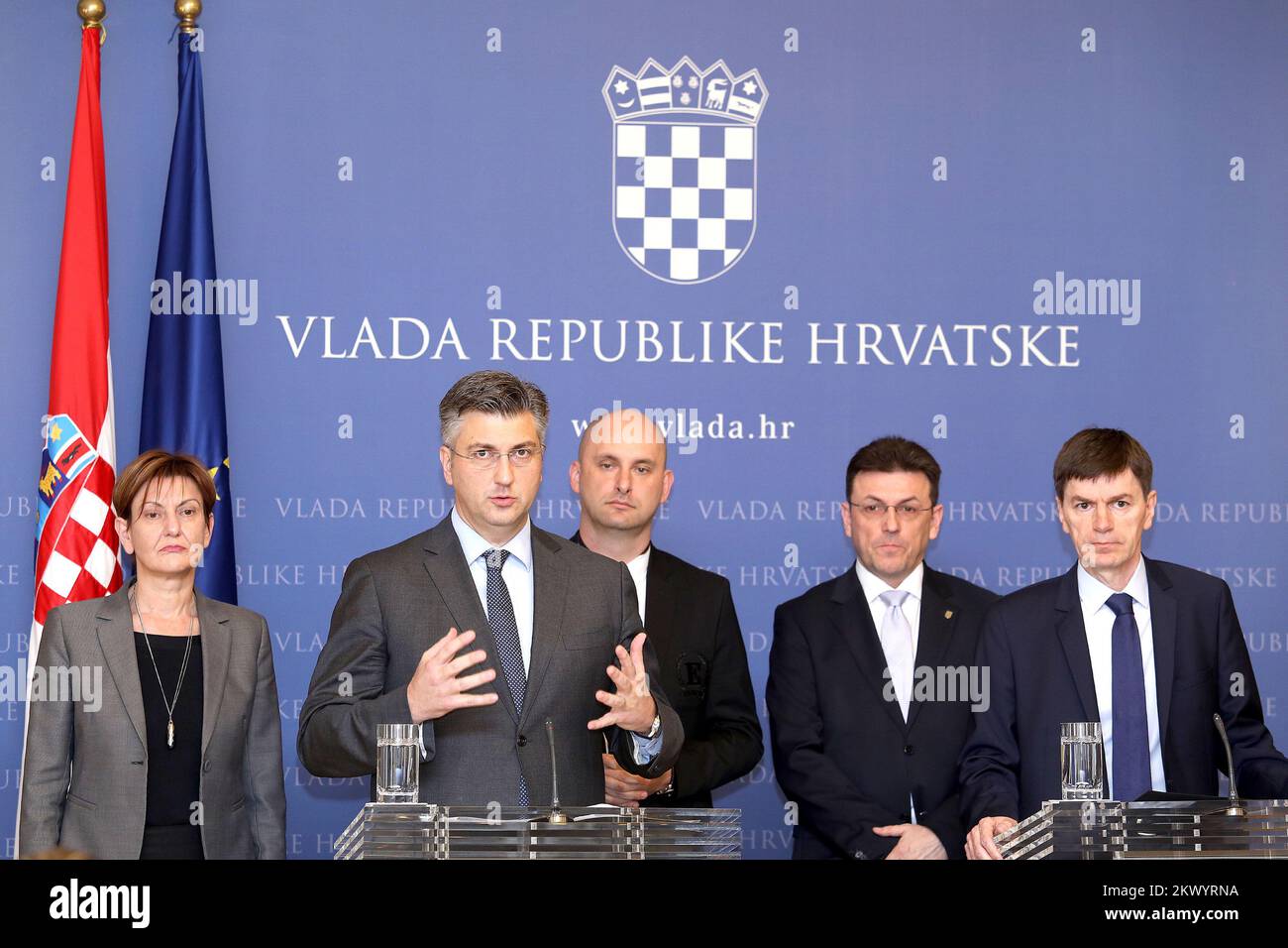 03.04.2017., Croatia, Zagreb - After meeting with suppliers of Agrokor ...