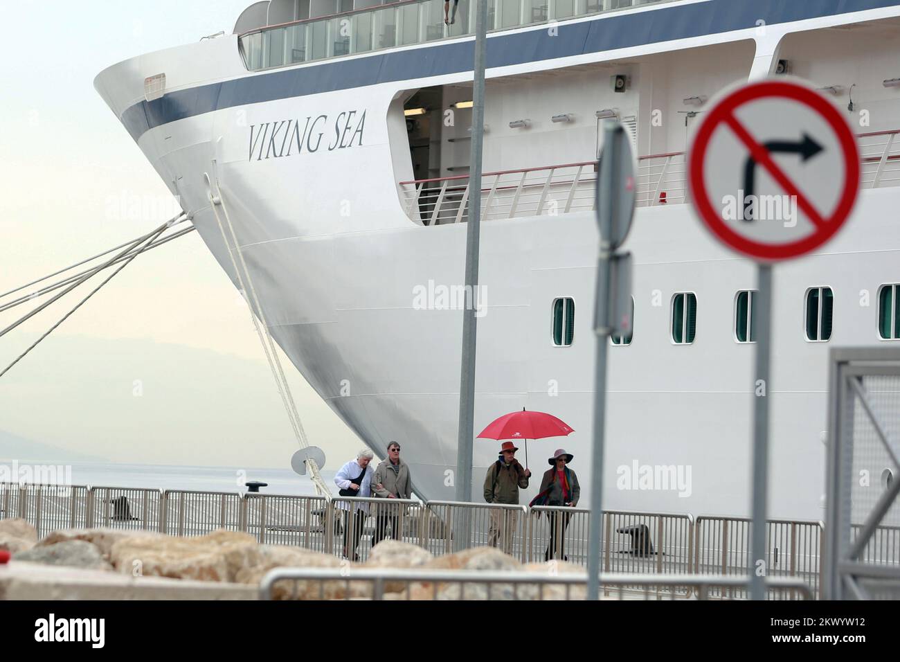 06.04.2017., Croatia, Split - At ferry port sailed cruiser Viking Sea ...