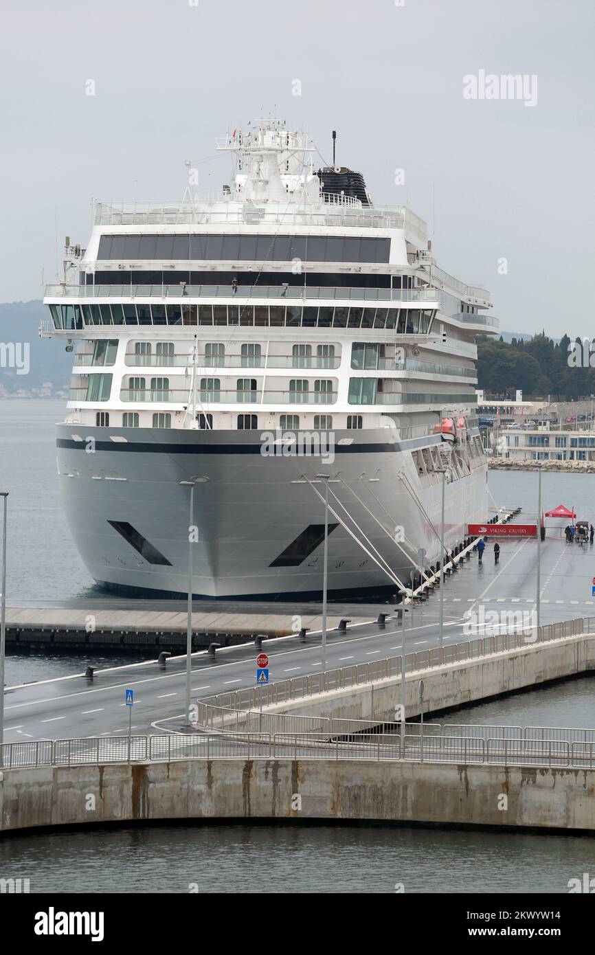 06.04.2017., Croatia, Split - At ferry port sailed cruiser Viking Sea ...