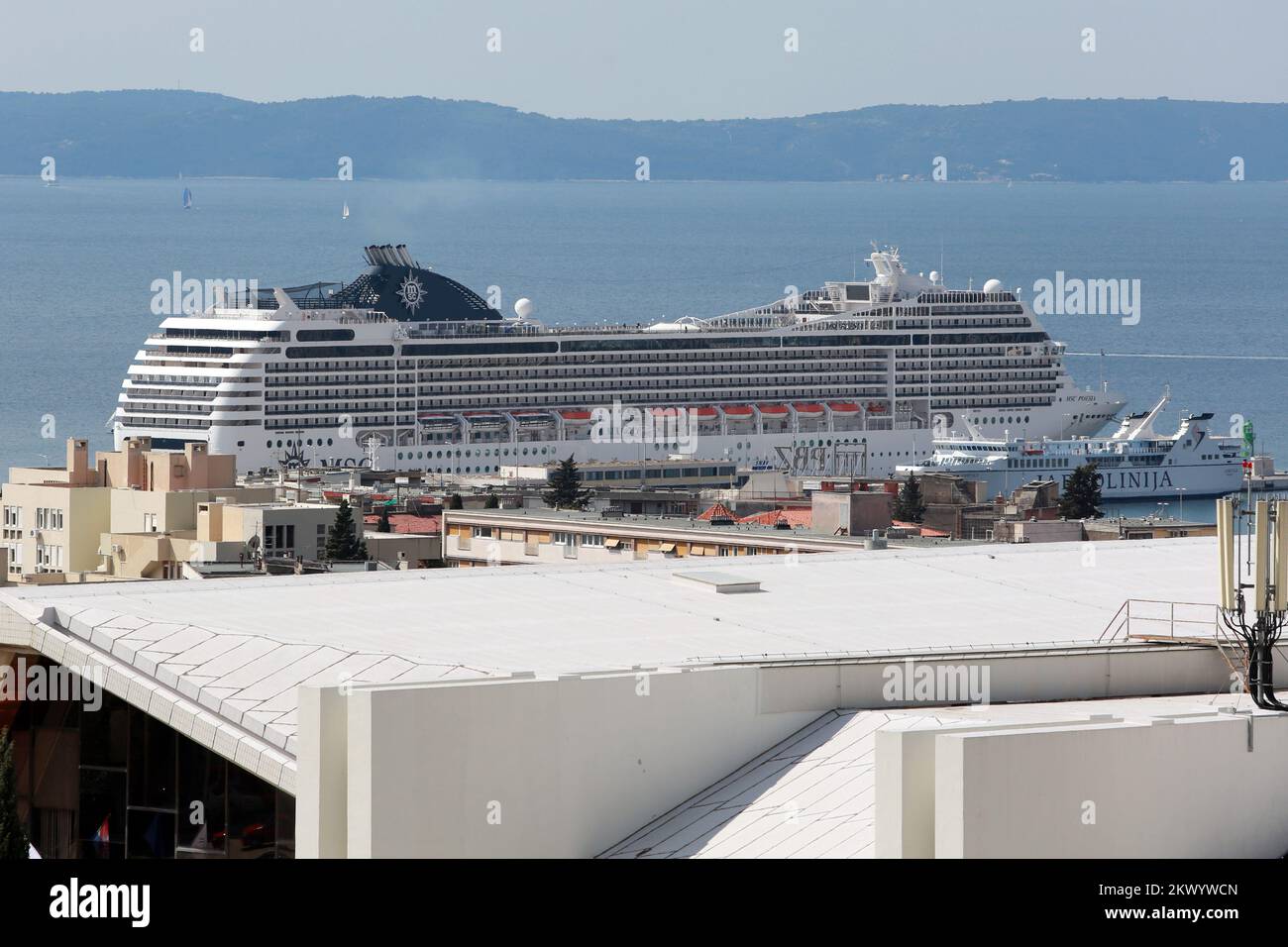 07.04.2017., Split, Croatia - Cruiser MSC Poesia arrived at the new ...