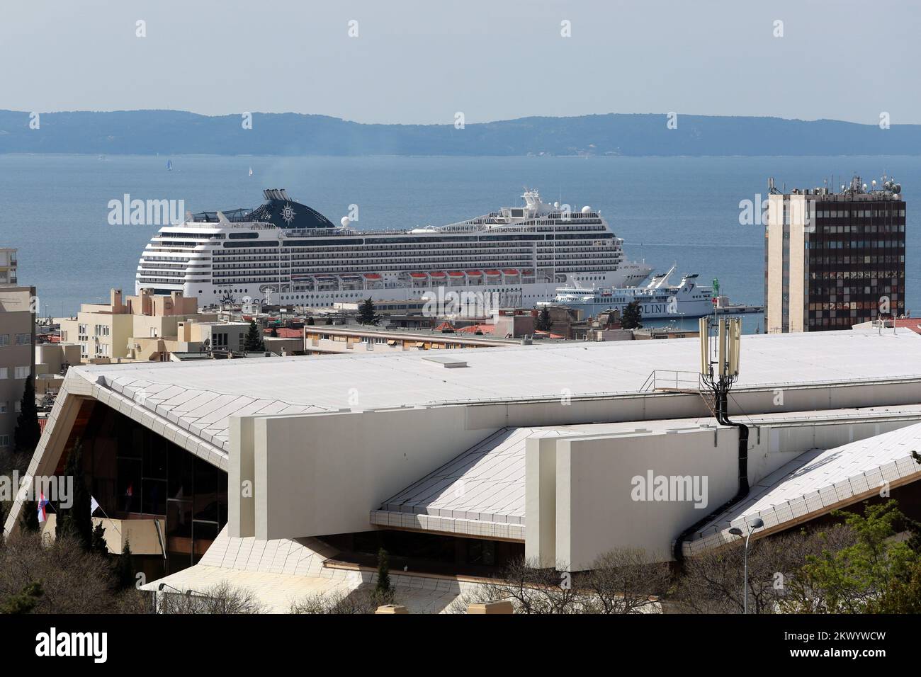 07.04.2017., Split, Croatia - Cruiser MSC Poesia arrived at the new ...