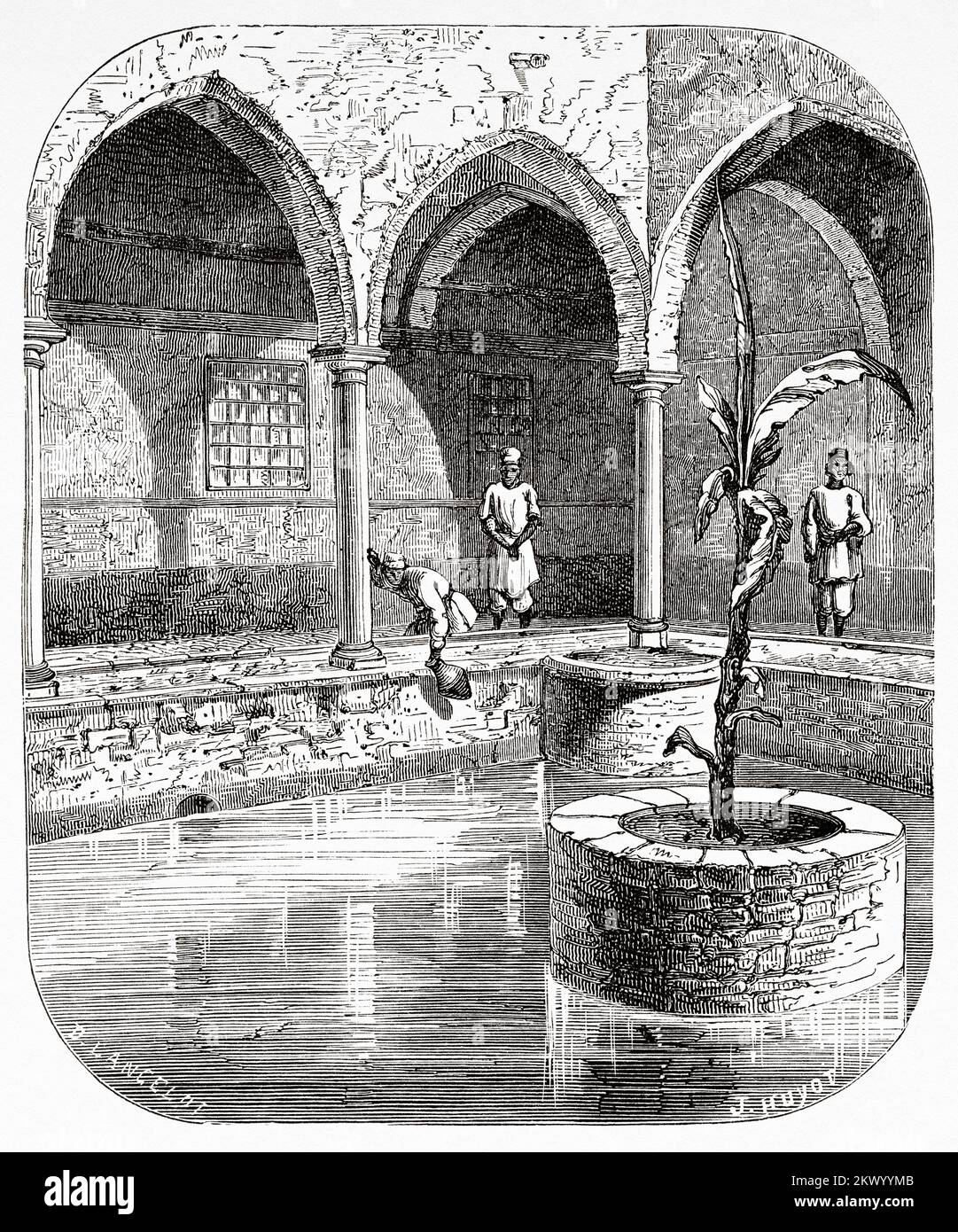 Interior of a traditional house in the old city of Tripoli in 1850 ...