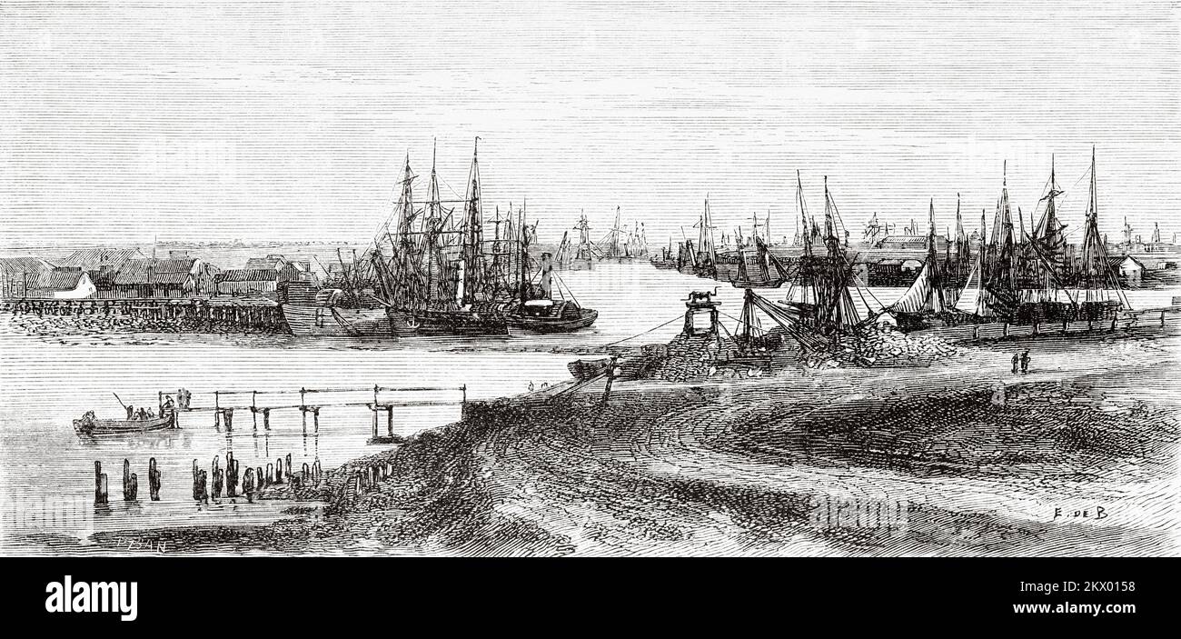 The old port of Melbourne, Australian states of Victoria, Australia ...