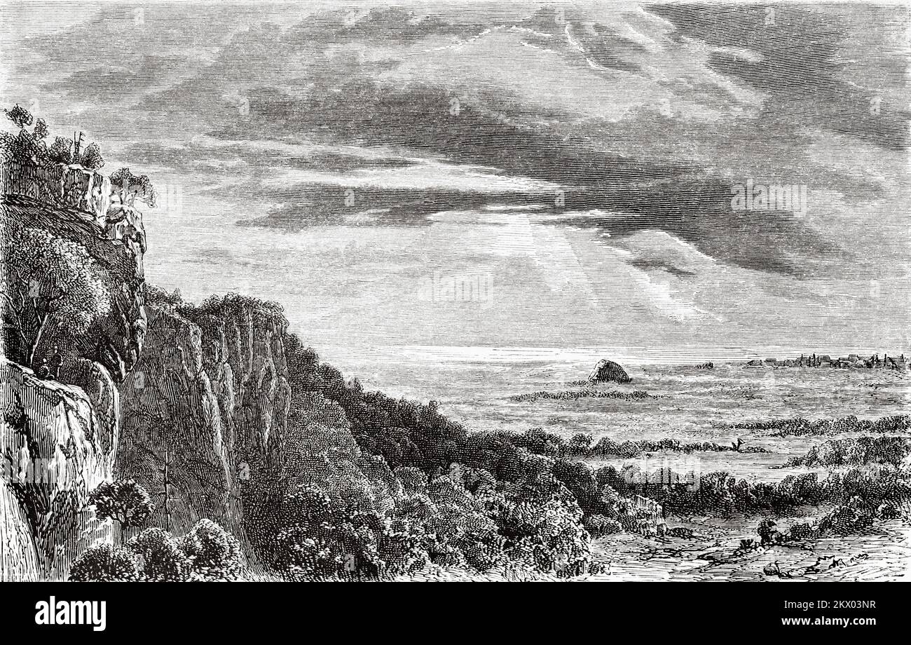 Old view of Dalry station landscape, Australian states of Victoria ...