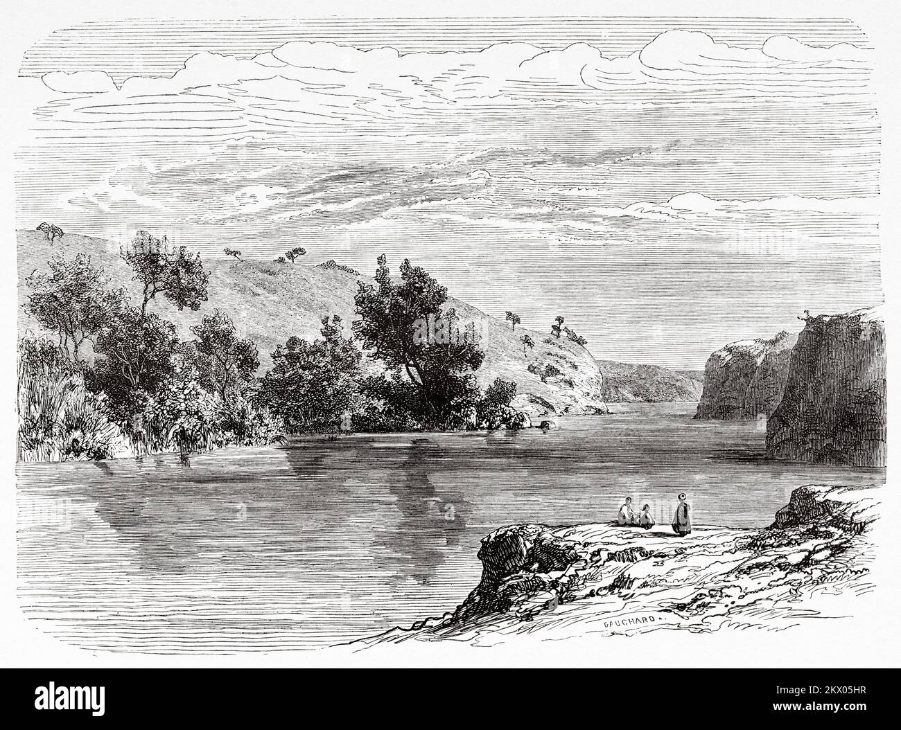 The Atbarah River or Black Nile, Sudan. Africa. Voyage of Guillaume ...