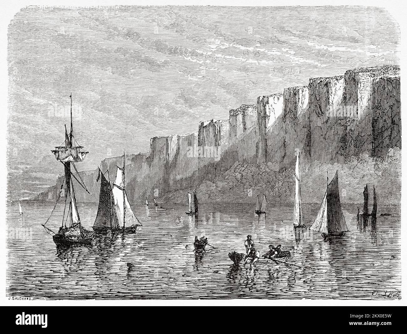 The palisades of the Hudson river, USA. Travels in North America by ...