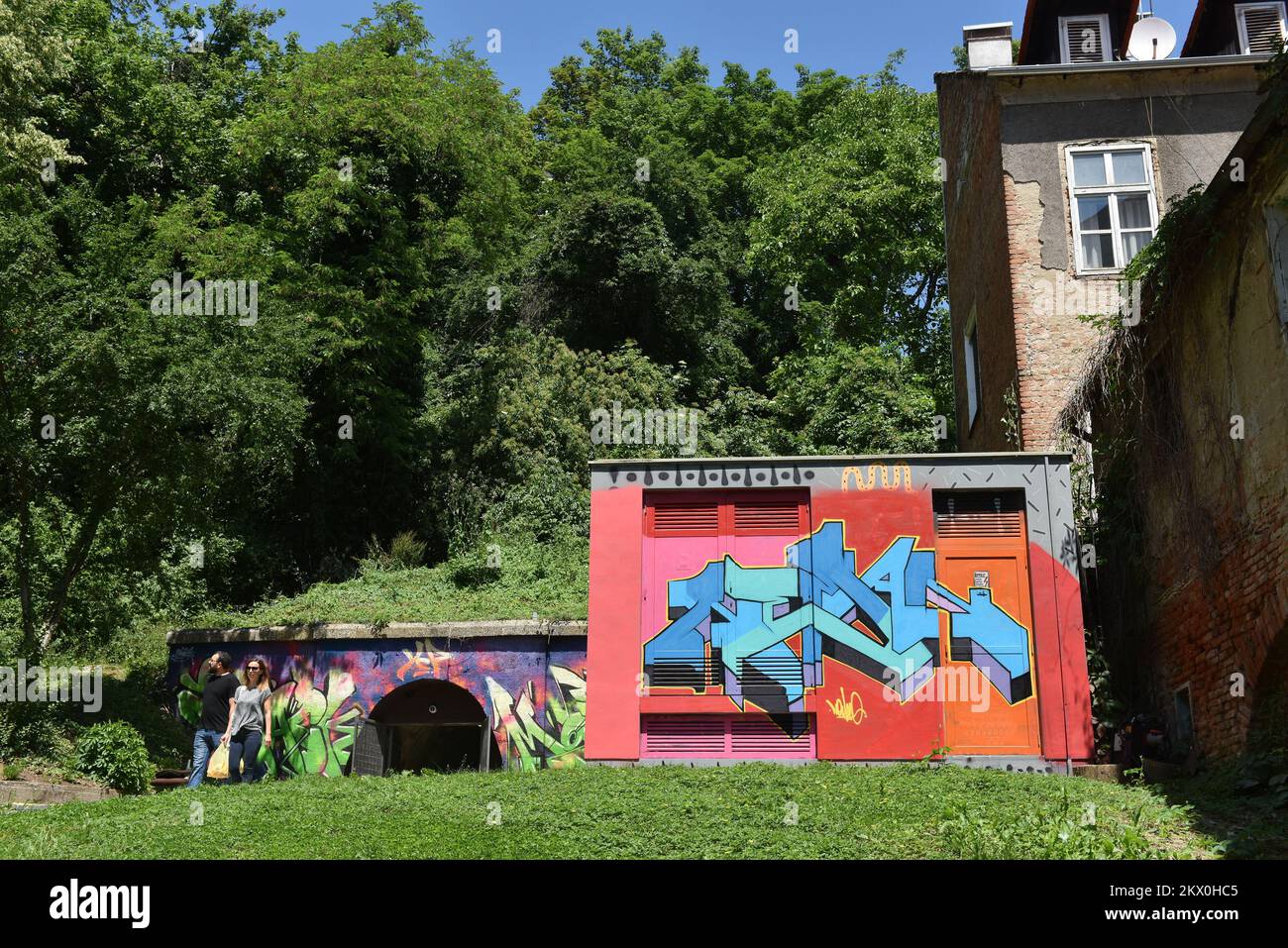 28.05.2017., Zagreb, Croatia - Murals and graffiti in the art park ...