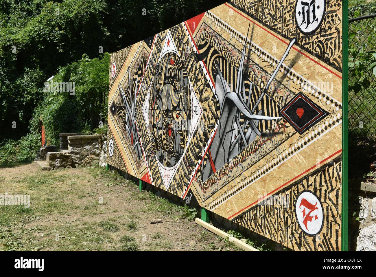 28.05.2017., Zagreb, Croatia - Murals and graffiti in the art park ...