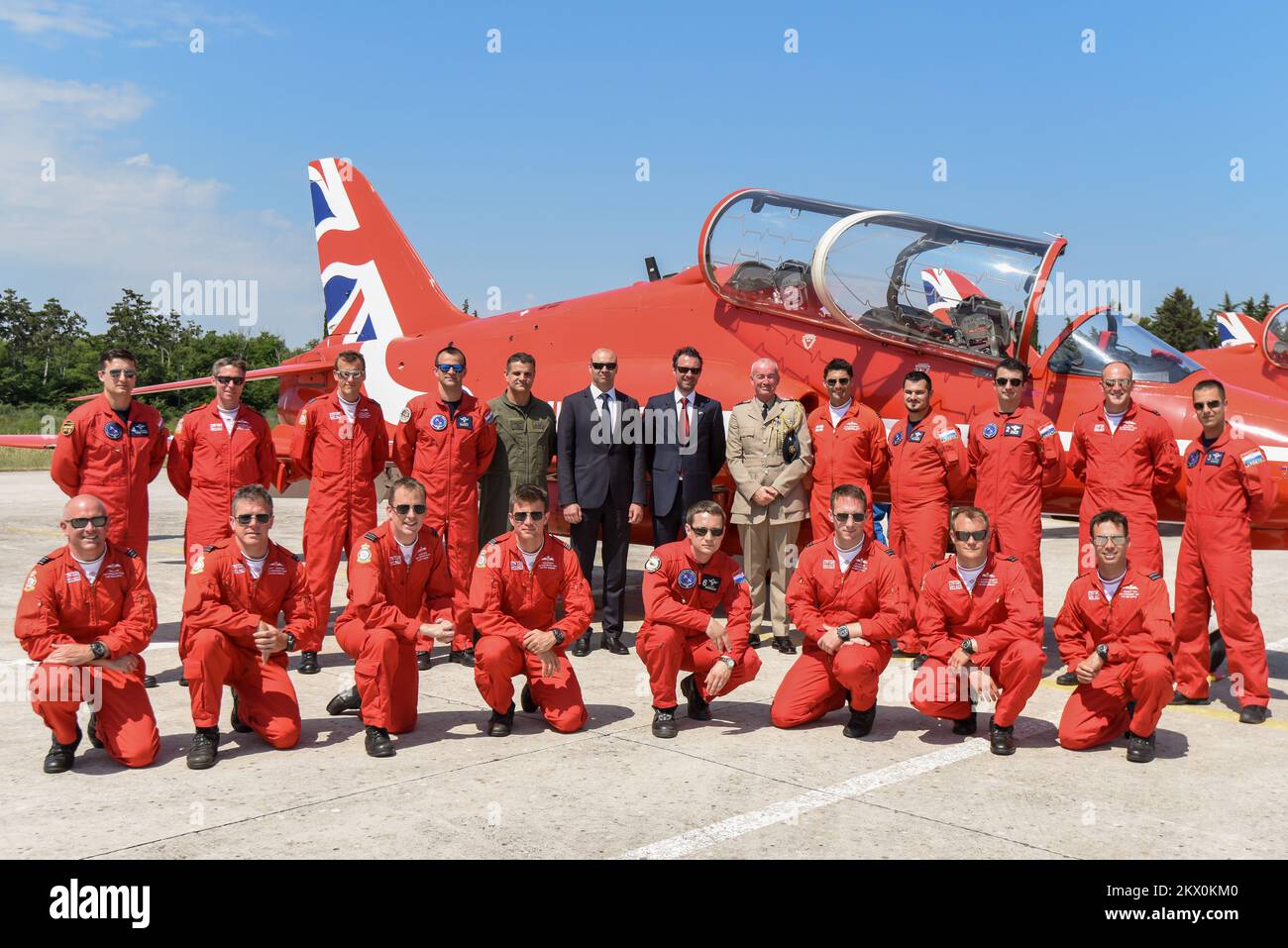 02.06.2017., Croatia, Zadar - The "Red Arrows" British RAF's acrobatic group visited the Zemunik ...