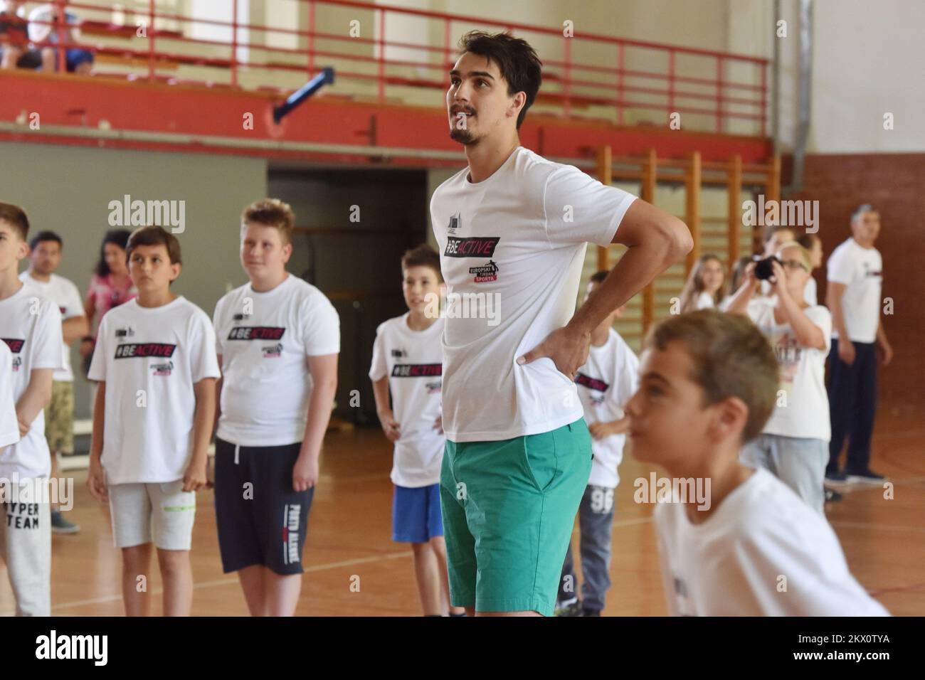 12.06.2017., Sibenik, Croatia - Croatian basketball team members ...