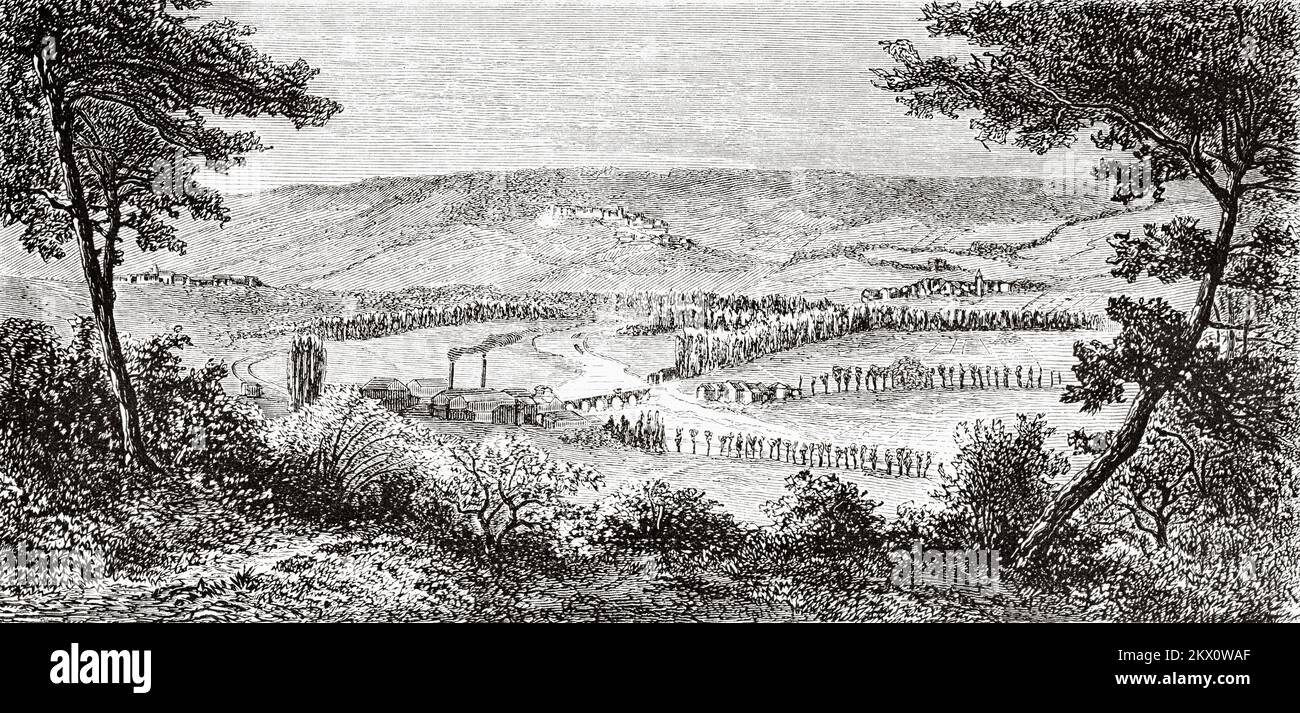 Landscape from Mont Bernon of the village of Cumieres, Dizy and ...