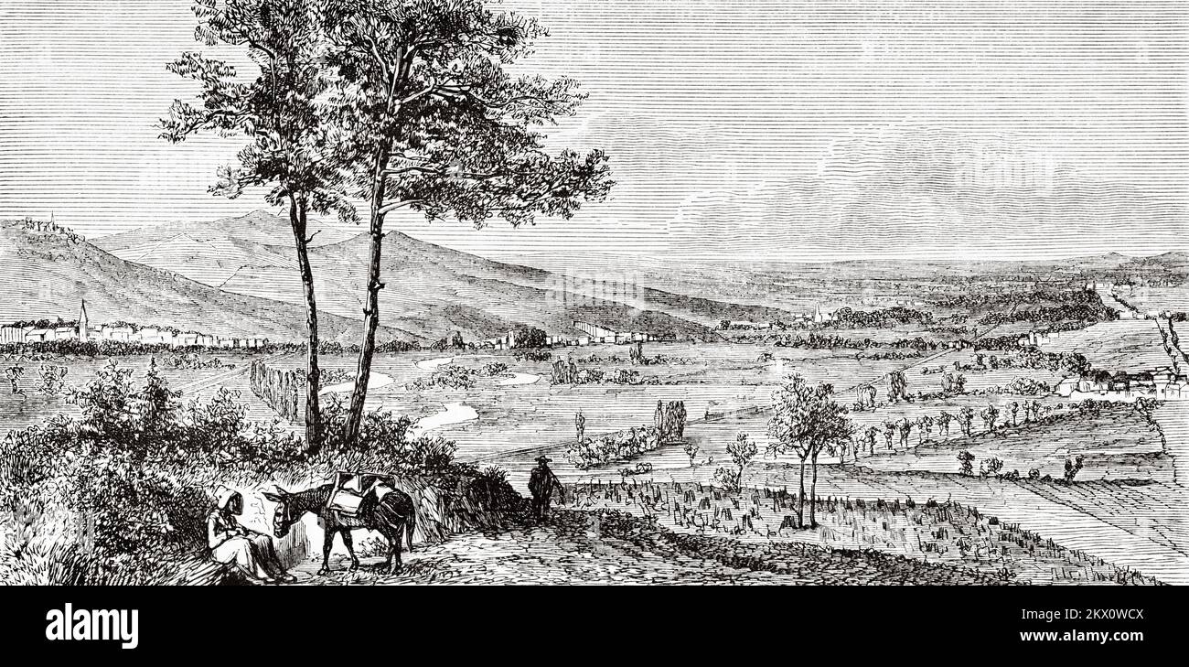 Landscape from Mont Bernon. French villages of Mutigny, Mareuil ...